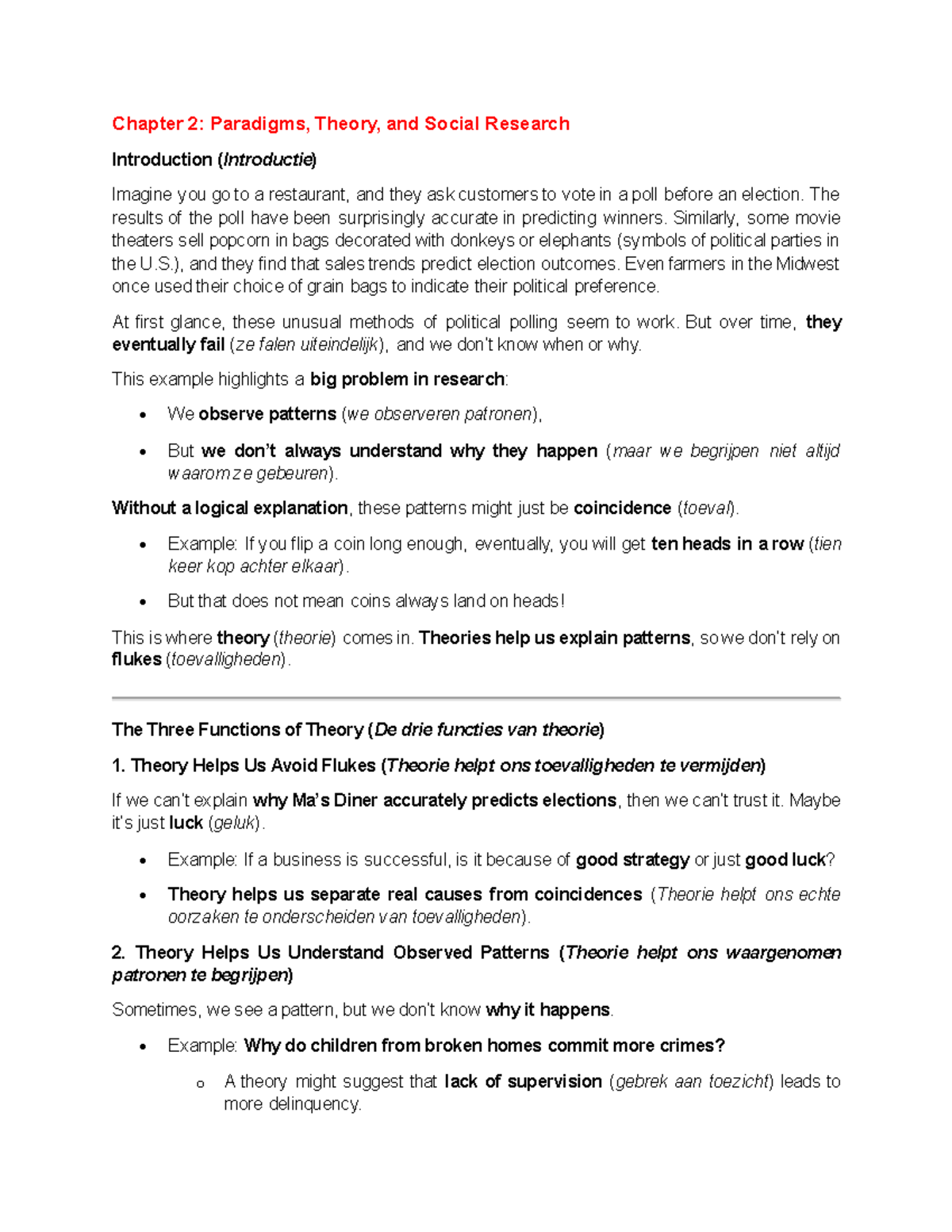 Samenvatting M&T 2: Paradigms, Theory, and Social Research - Studocu