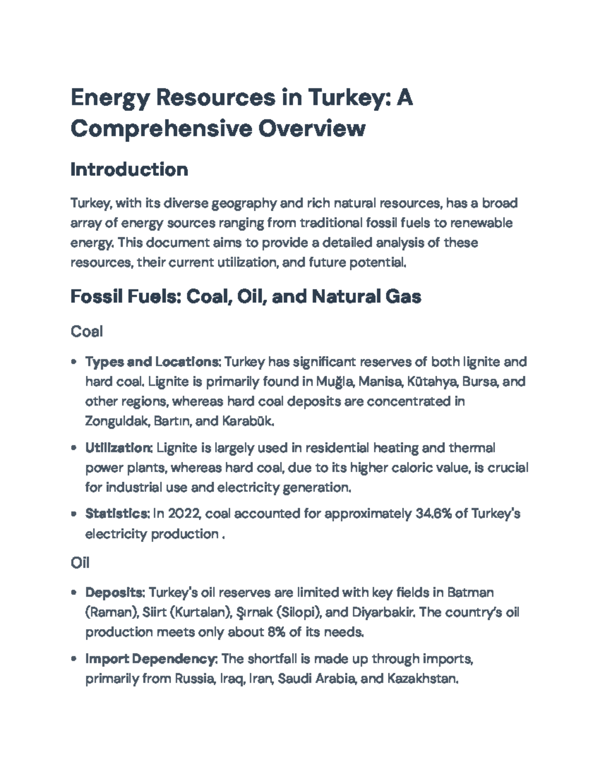 Energy Resources in Turkey: Current Status and Future Potential ...