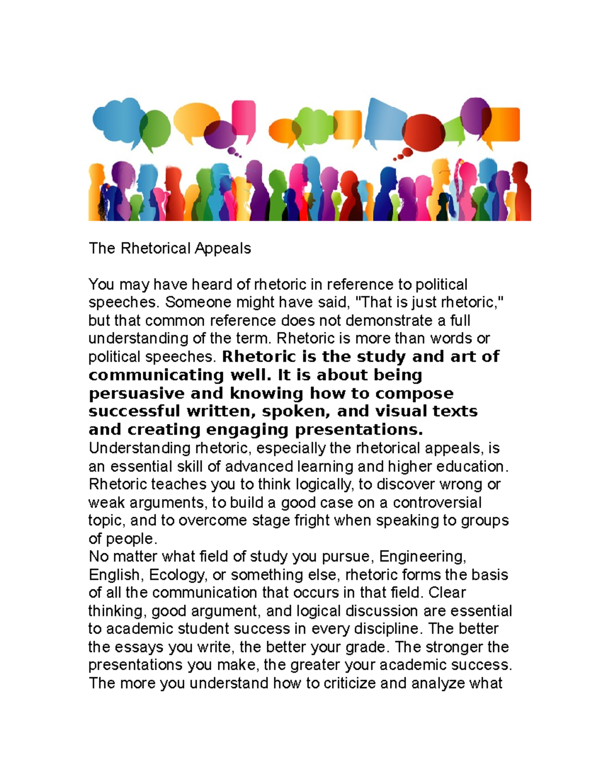 Understanding Rhetorical Appeals: The Art of Persuasion - Studocu