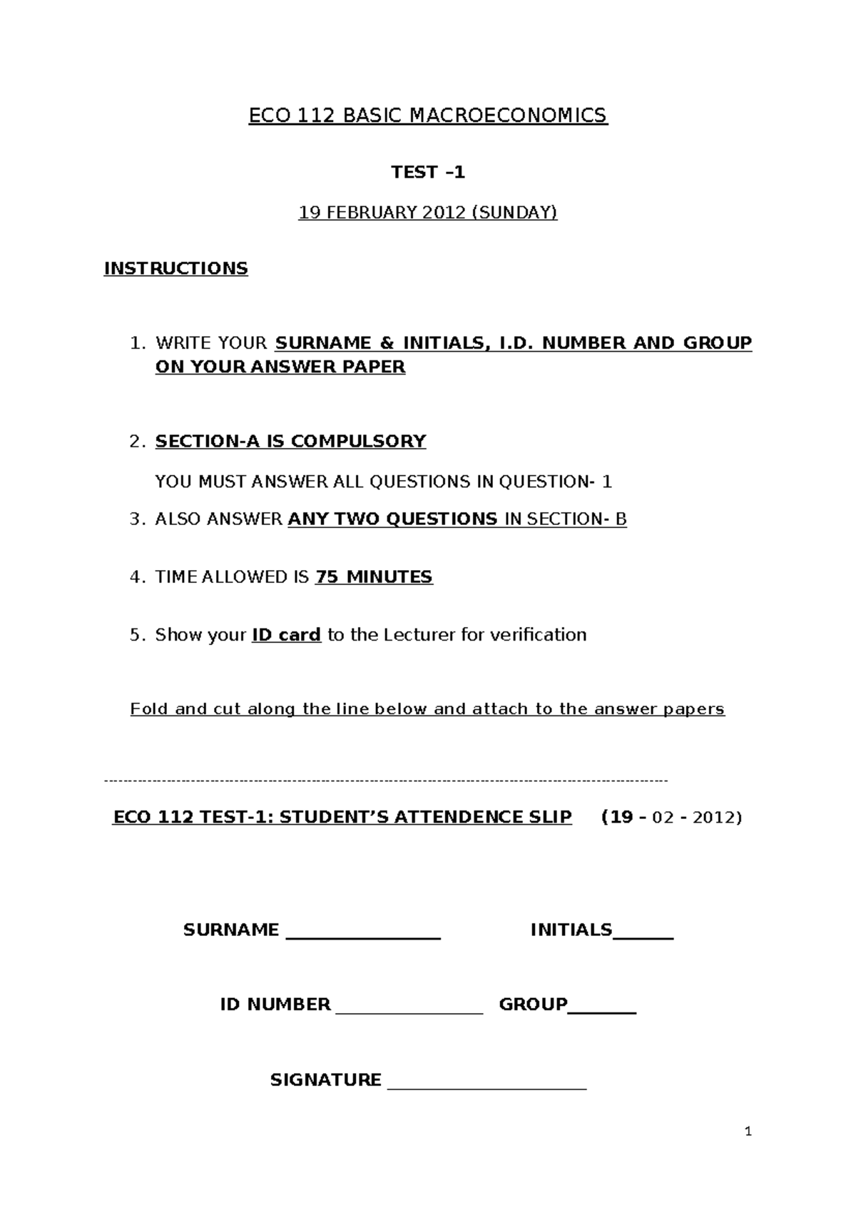 ECO 112 Basic Macroeconomics Test Solutions - February 2012 - Studocu