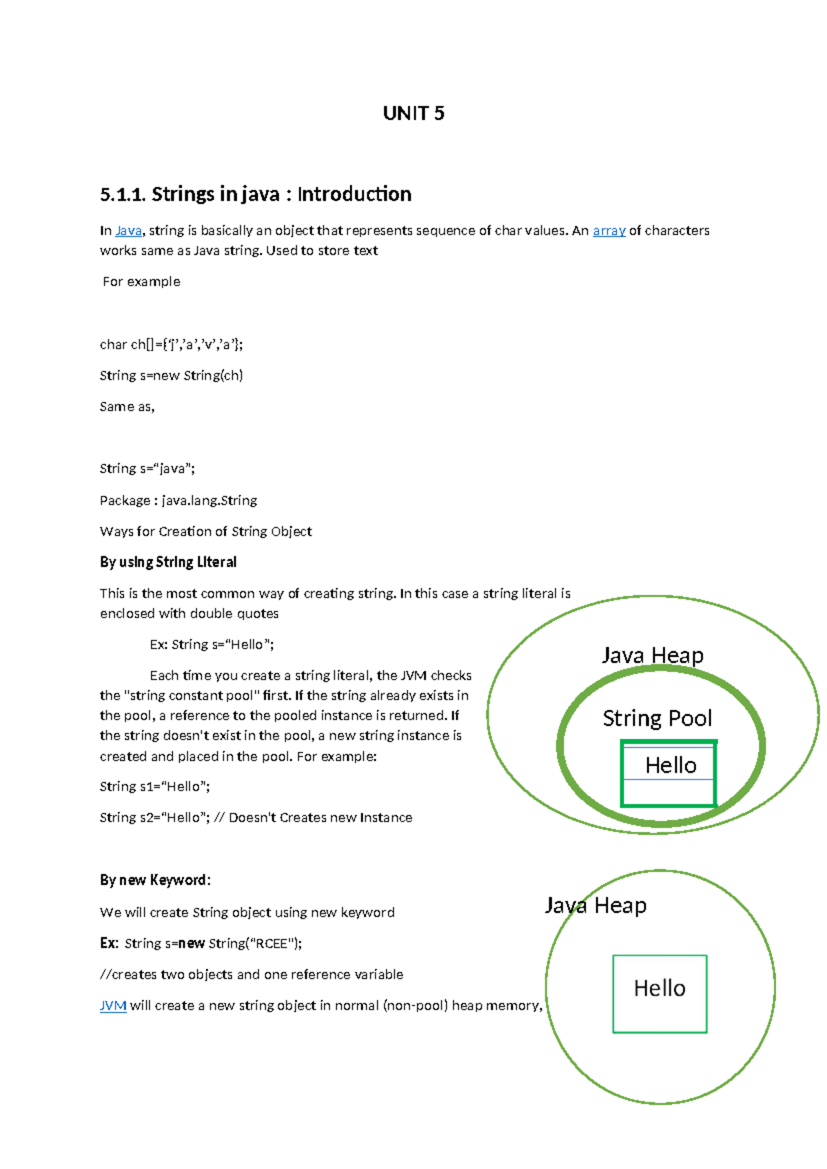 Unit 5 - String Handling in Java: Overview & Key Concepts - Studocu