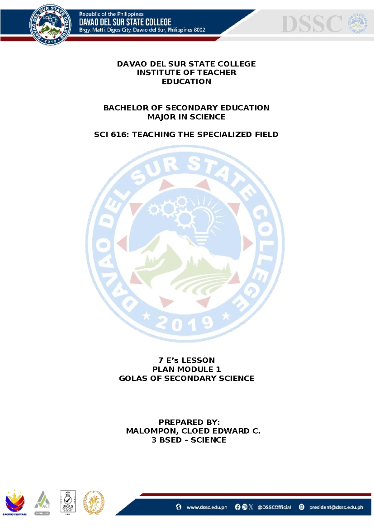SCI 616: 7 E’s Lesson Plan on Communicating Scientific Ideas - Studocu