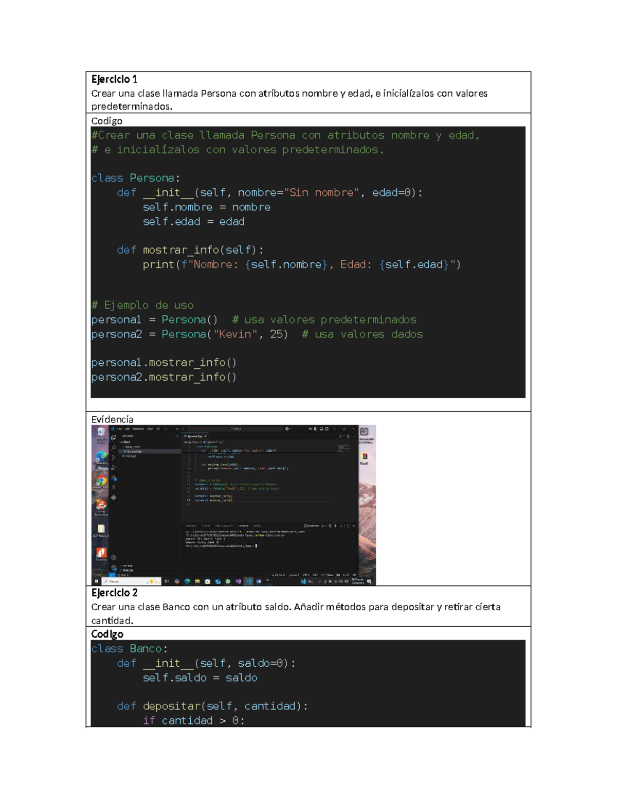 Actividad de Programación: Ejercicios de Clases en Python - Studocu