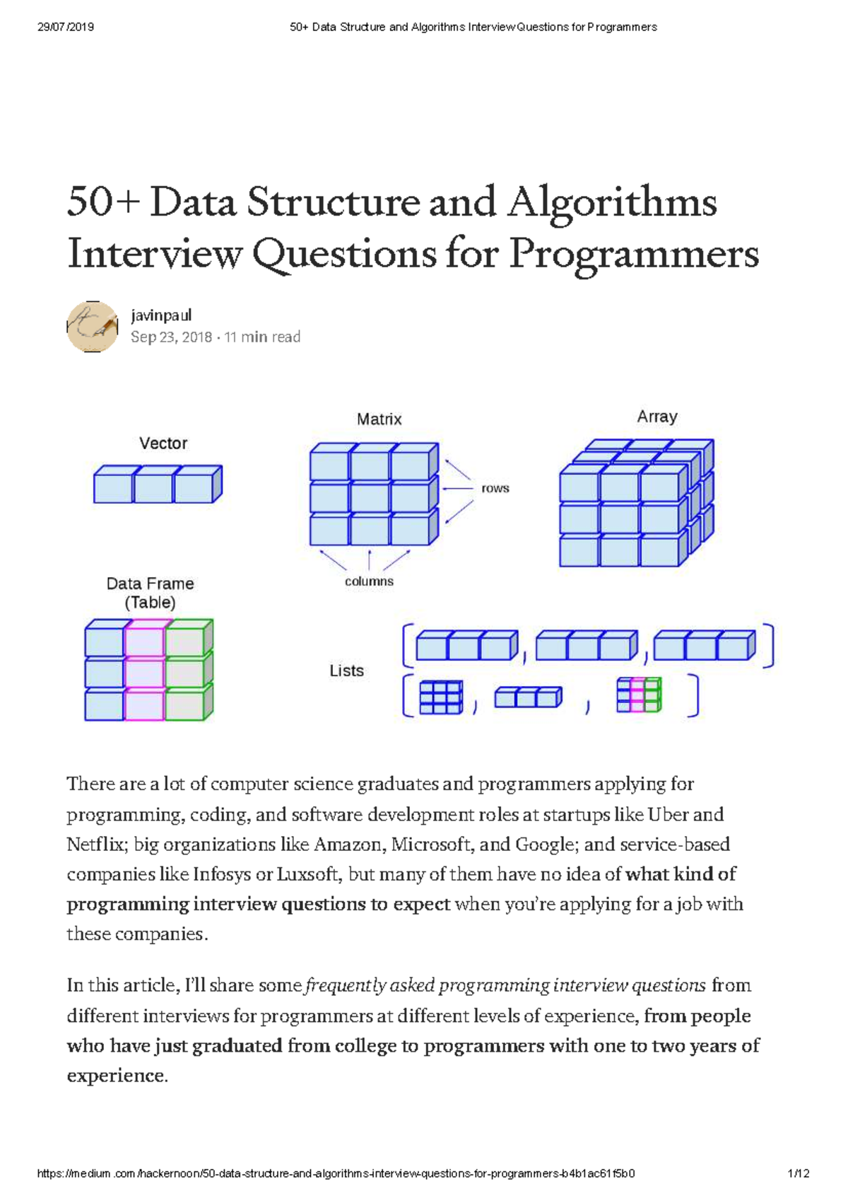 50+ Data Structure & Algorithms Interview Qs for Programmers - Studocu