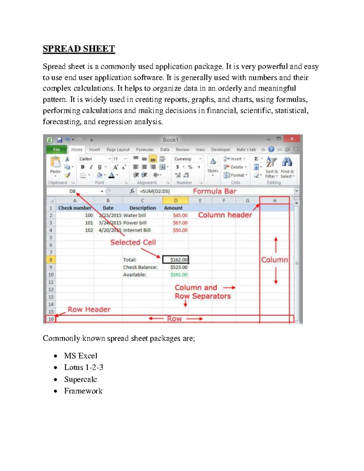 Spreadsheet Practical Work Overview and Guide - Studocu