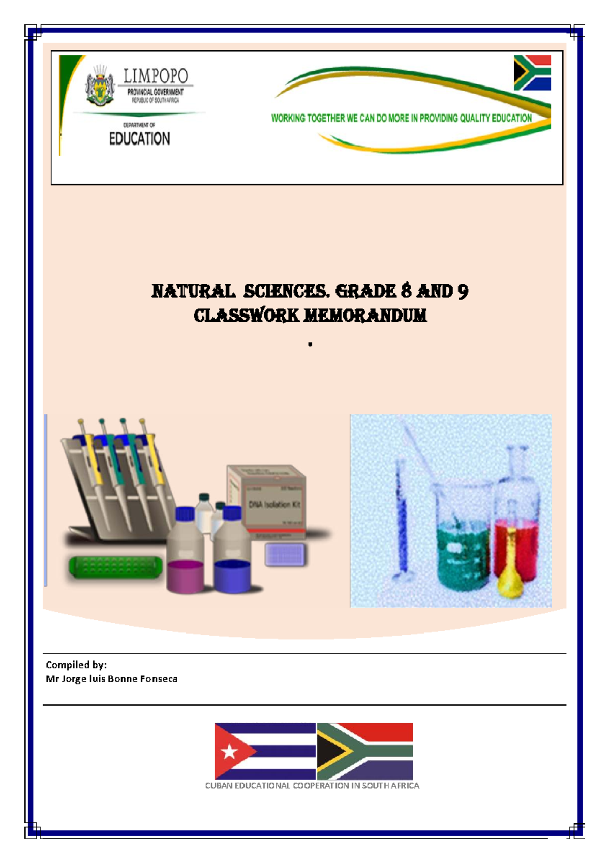 Natural Sciences Memorandum: Grade 8 & 9 Classwork - Studocu