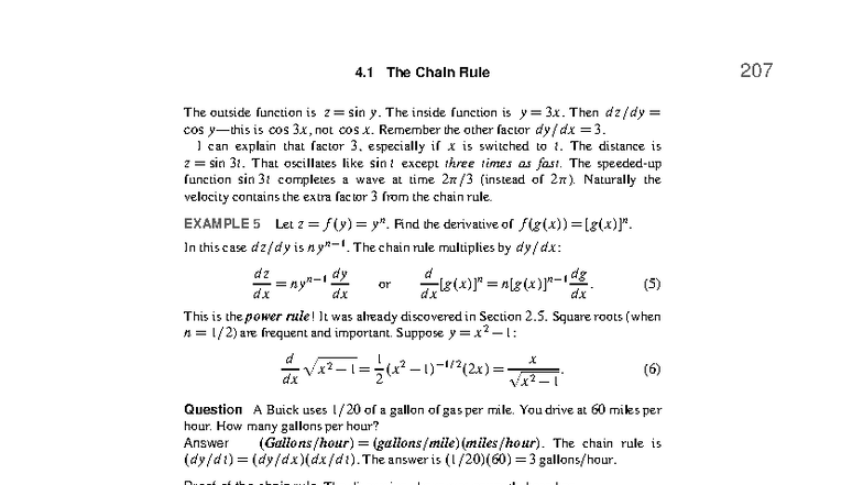 CH4 4.1 Chain Rule: Derivatives and Examples Summary - Studocu
