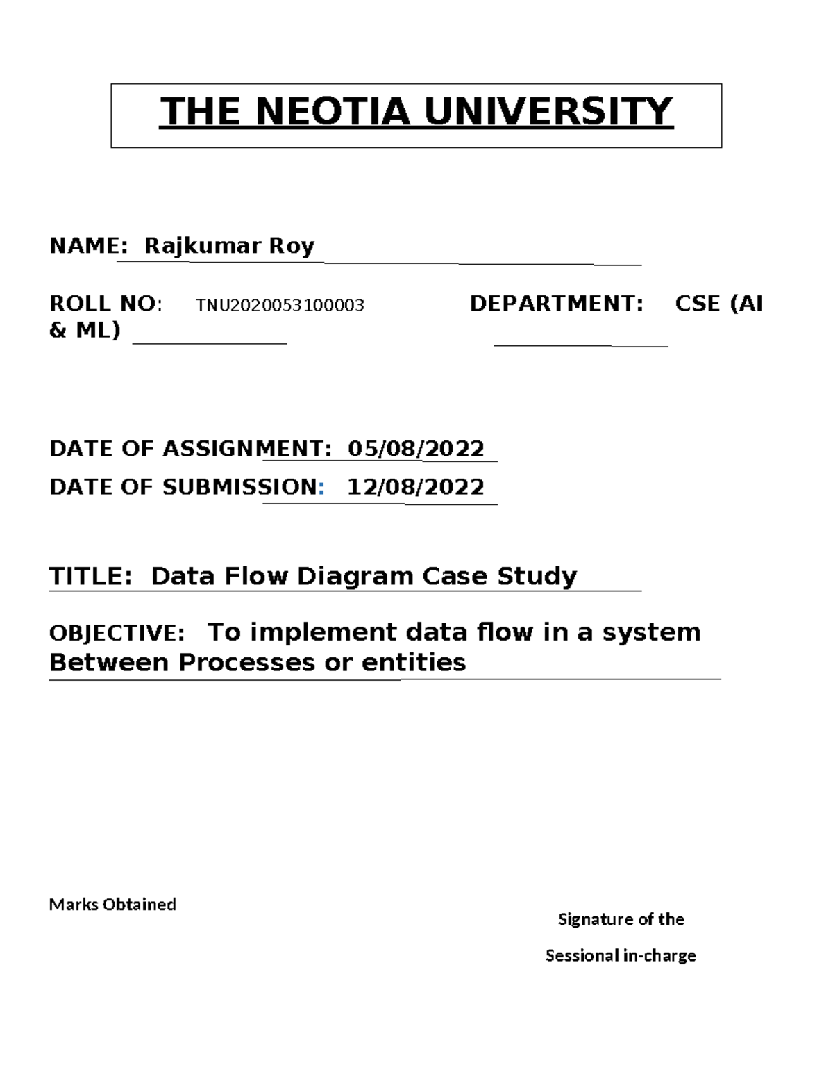CSE(AI) Lab 2: Data Flow Diagram Case Study Analysis - Studocu