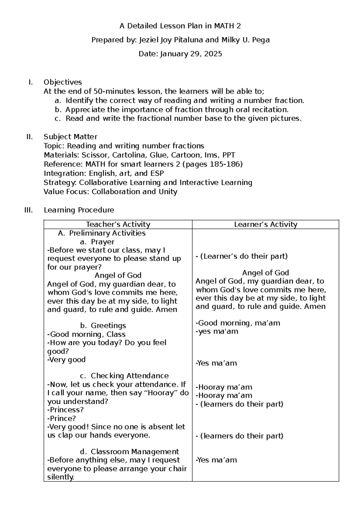 Math- Reading and Writing, to be print - A Detailed Lesson Plan in MATH ...