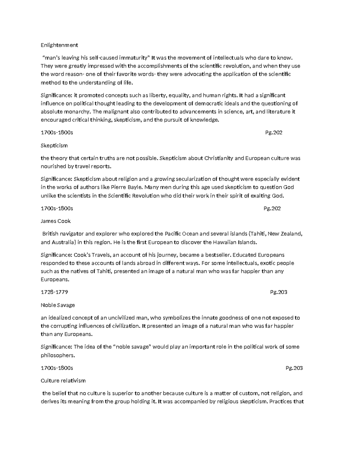 Enlightenment Concepts: Key Terms for Vocab-Ch Study Guide - Studocu