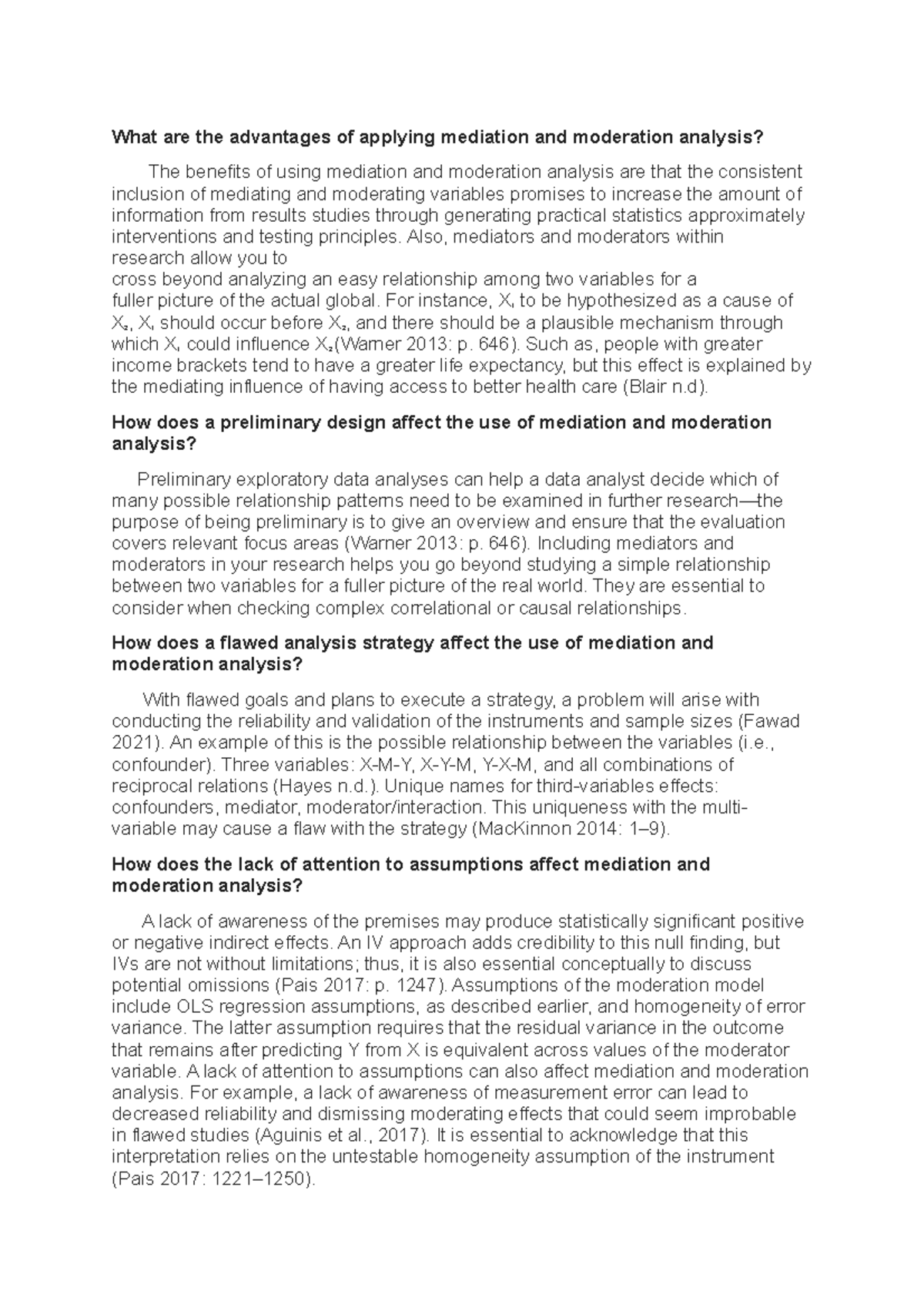 Advantages of Mediation and Moderation Analysis: An Overview - Studocu