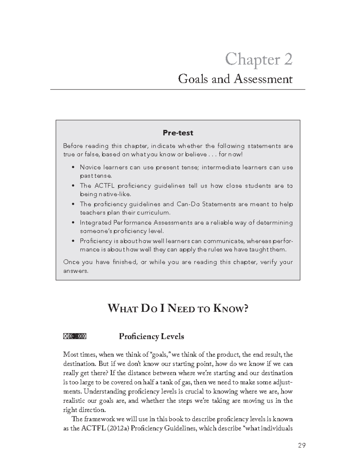 Chapter 2 Goals and Assessment (GT2): Understanding Proficiency Levels ...