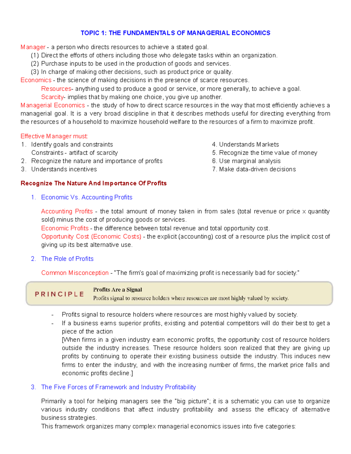 Managerial Economics (Course Code: ME101) - Fundamentals Overview - Studocu