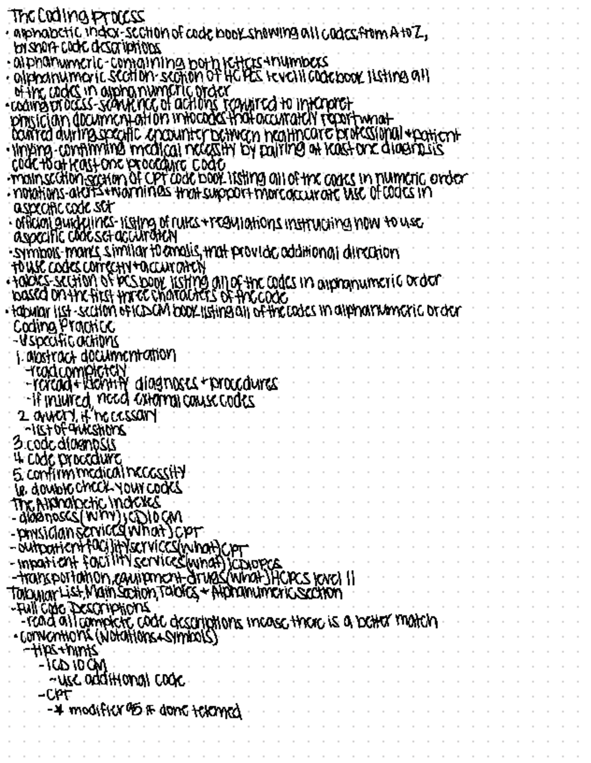 Chapter Three - The coding process · alphabetic index-section of ...