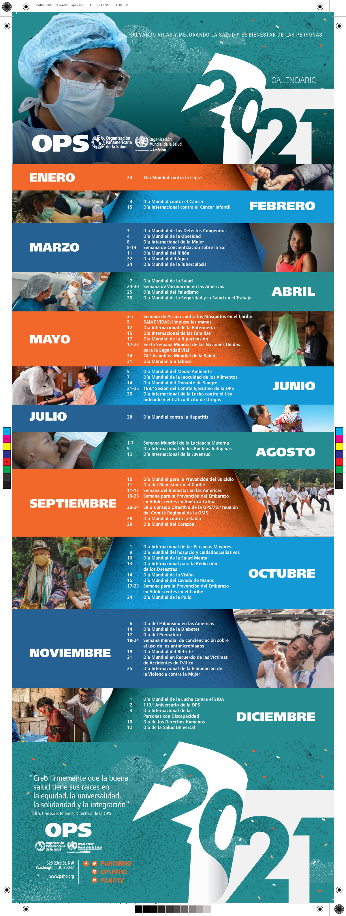 CALENDARIO OPS 2021: Fechas Especiales y Días Mundiales - Studocu