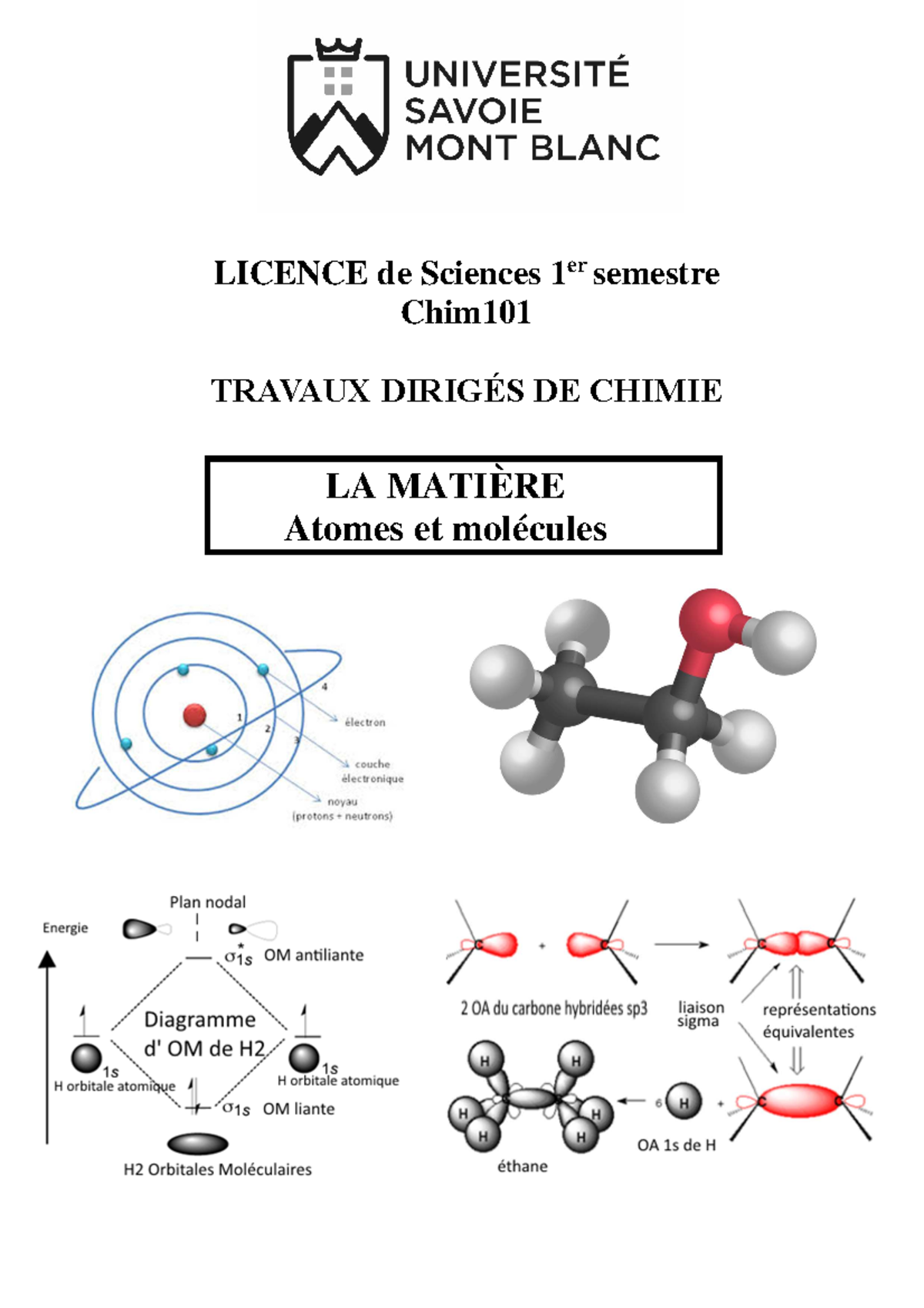 Poly TD CHIM 201 (TD) - LICENCE de Sciences 1 er semestre Chim TRAVAUX ...
