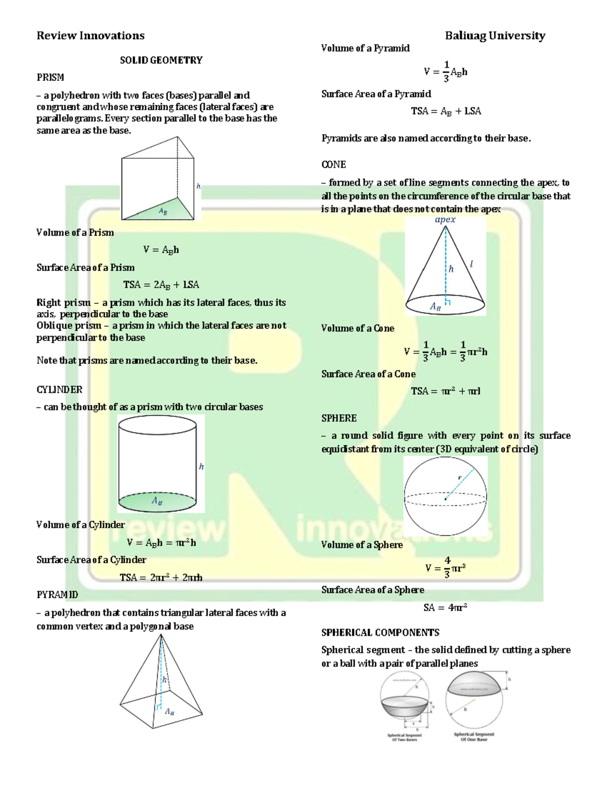 Solid Geometry - Lecture on Innovations in Pyramid and Prism Volume ...