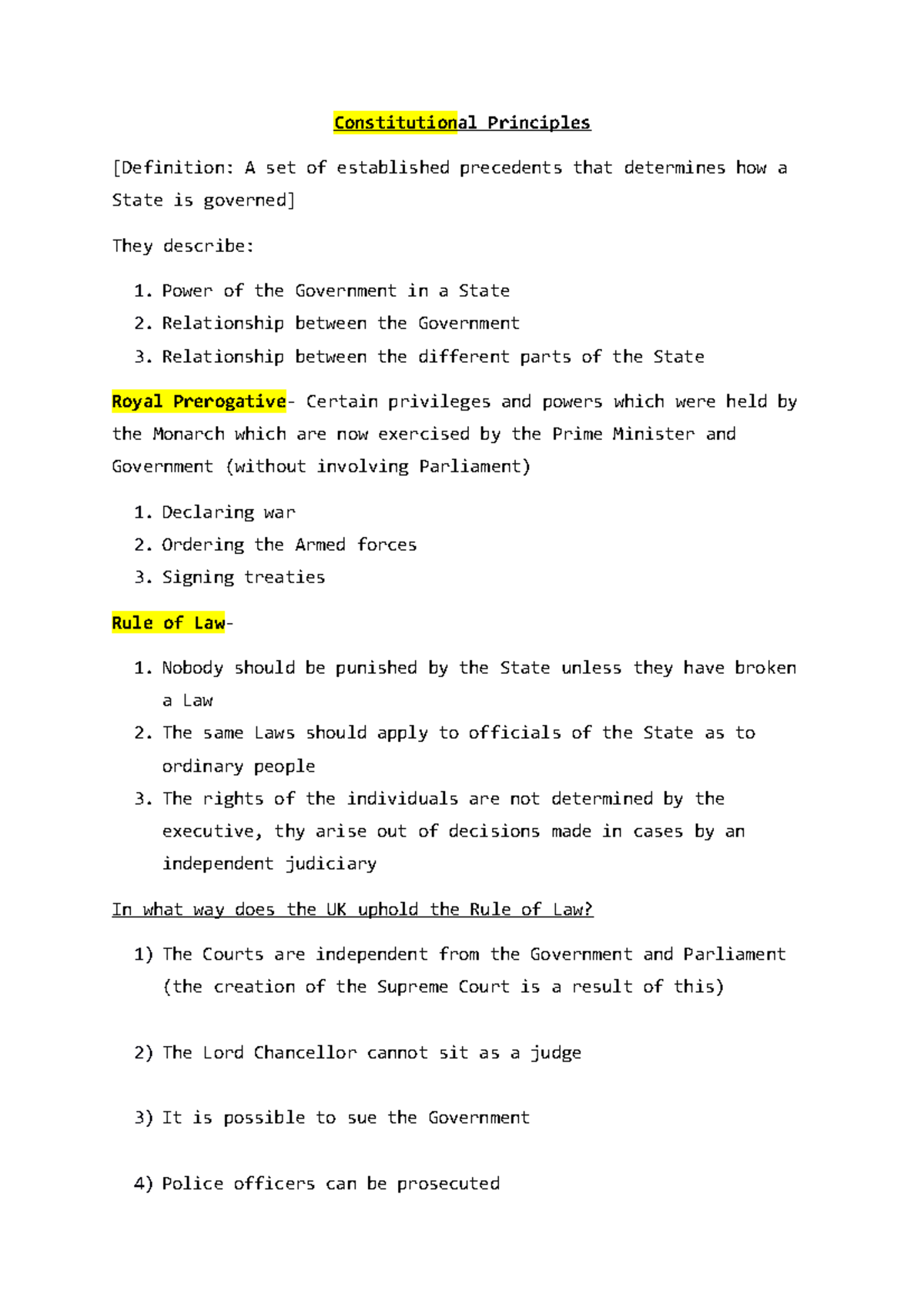 Constitutional Principles: Exploring Government Powers & Rule of Law ...