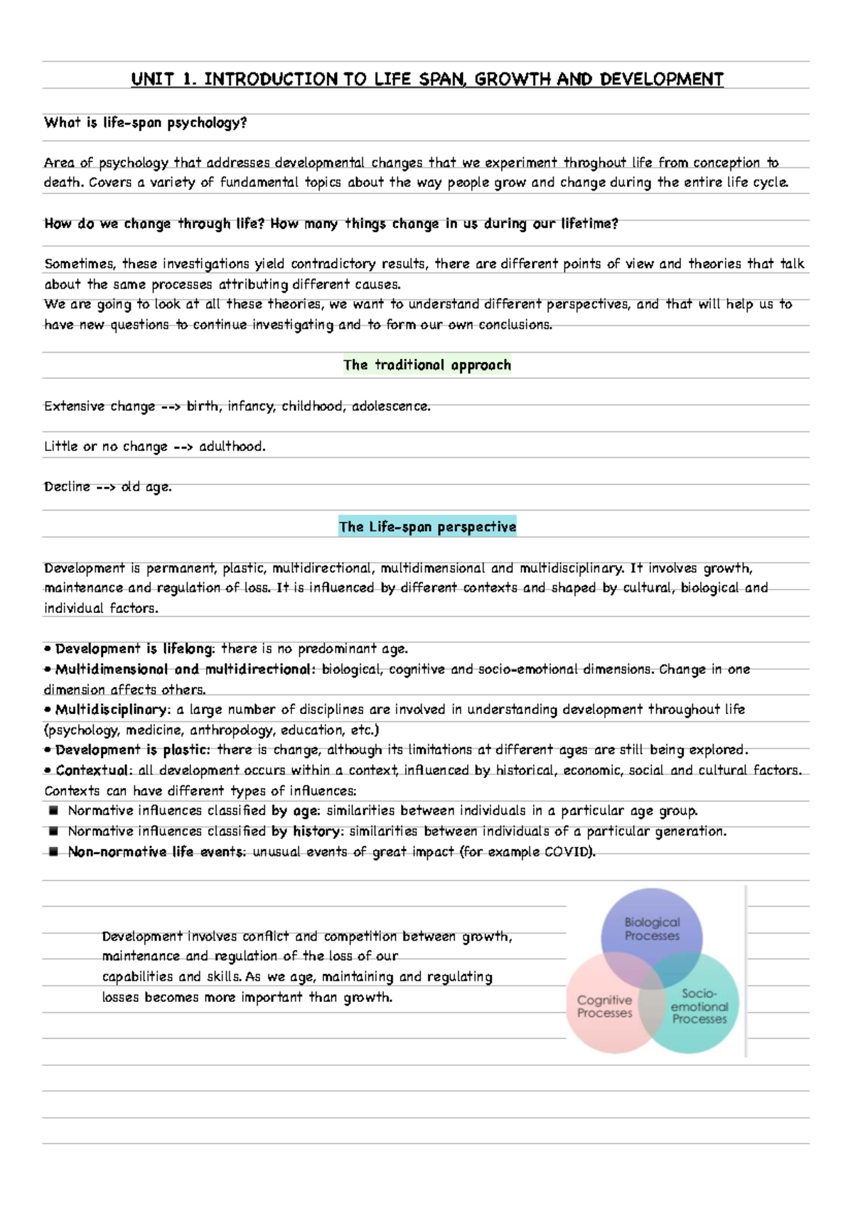 PSY 101: Unit 1 - Introduction to Life Span, Growth & Development - Studocu