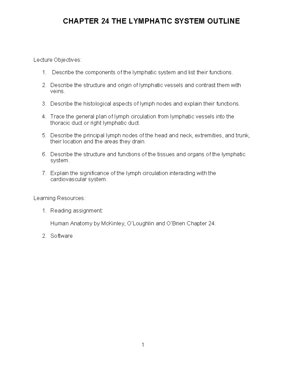 CHAPTER 24: Lymphatic System Overview and Functions (BIO 101 Lecture ...