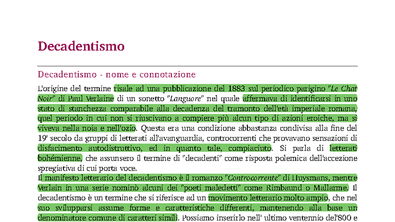 Decadentismo E Simbolismo D Annunzio E Pascoli Analisi E Temi Studocu