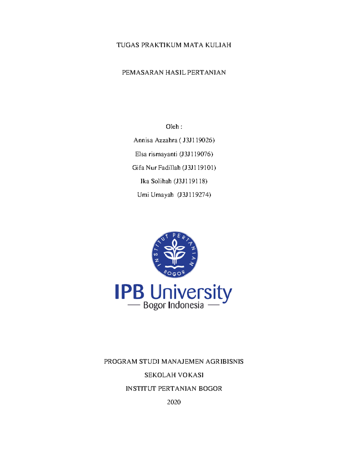 Tugas Praktikum Pemasaran Hasil Pertanian: Sayuran & Karakteristik ...