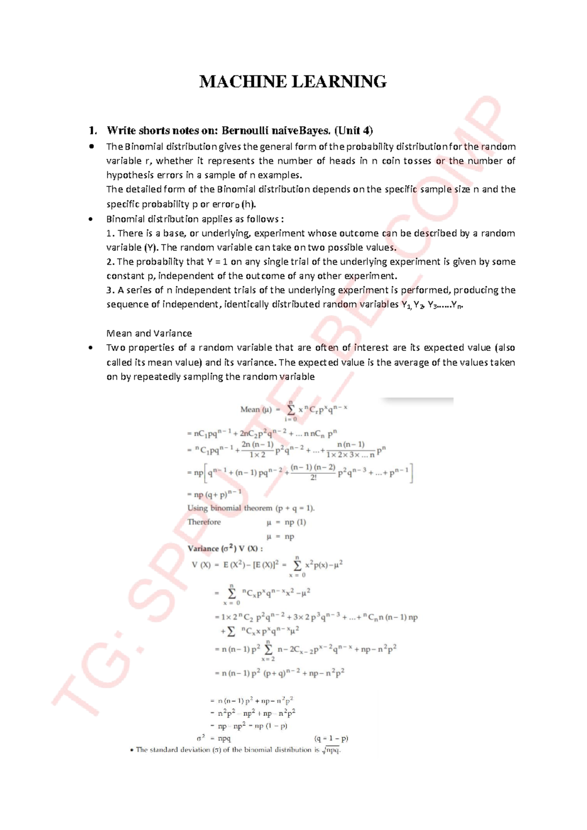 ML 1: Short Notes on Naive Bayes, SVM, and Deep Learning (Sem 7) - Studocu