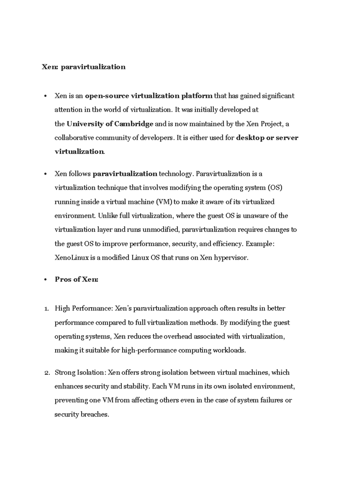 Cloud Computing: A Comparative Study of Xen, VMware, and KVM - Studocu