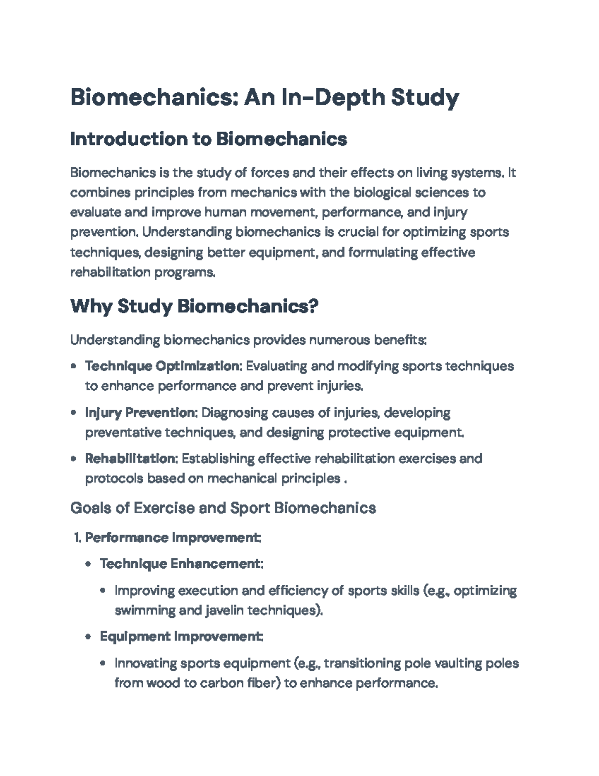 Biomechanics: Comprehensive Study for Sports and Rehabilitation ...