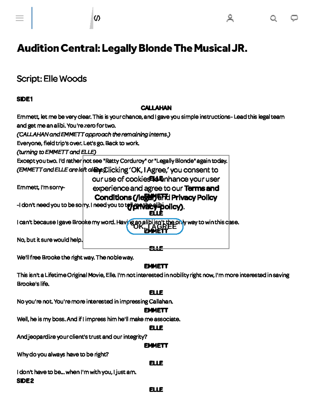Legally Blonde JR. Musical Script: Elle Woods Sides & Scenes - Studocu