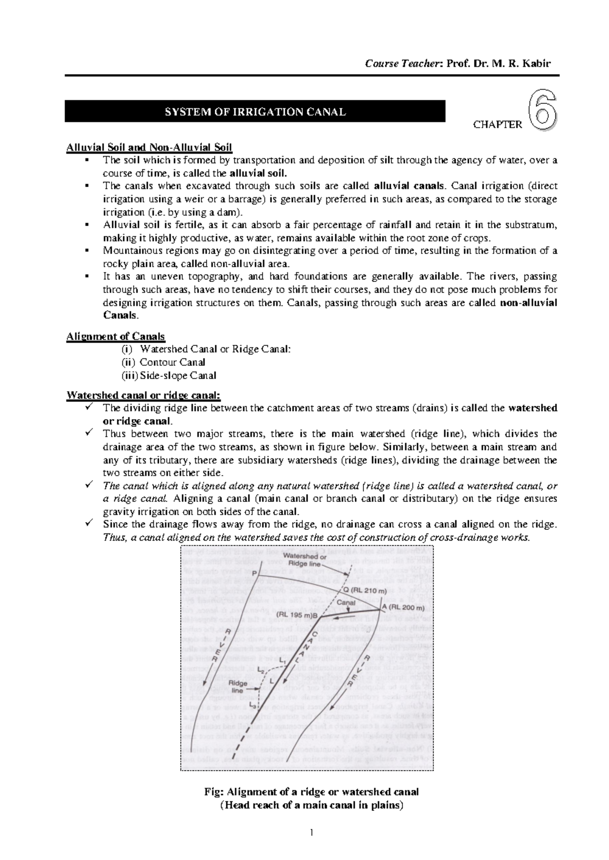 Chapter 6: Irrigation and Drainage - Alluvial Soil and Canal Systems ...