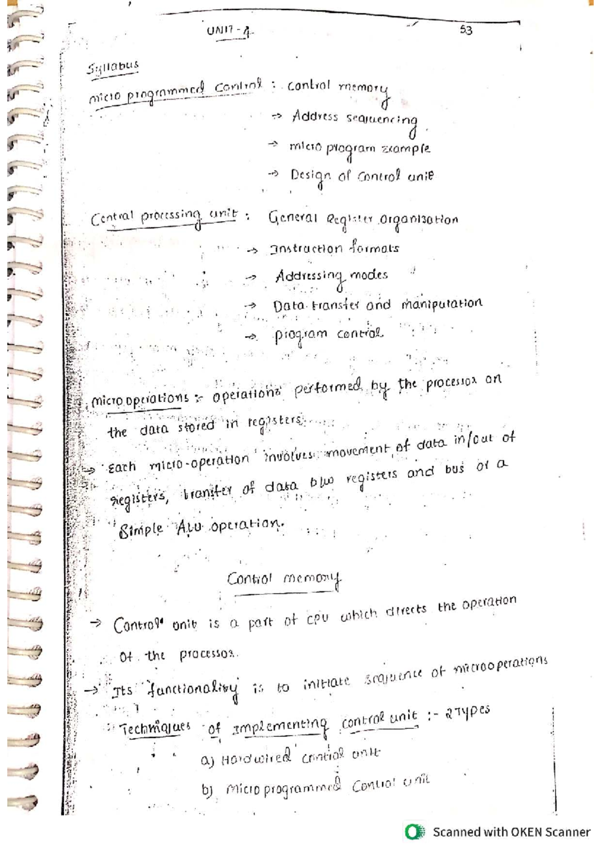 Unit 4: Control Unit Architecture and Functionality Notes - Studocu