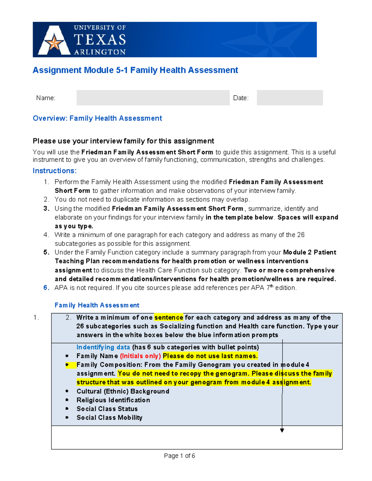 N3352 Final Exam Family Health Assessment Module 5-1 Guide - Studocu