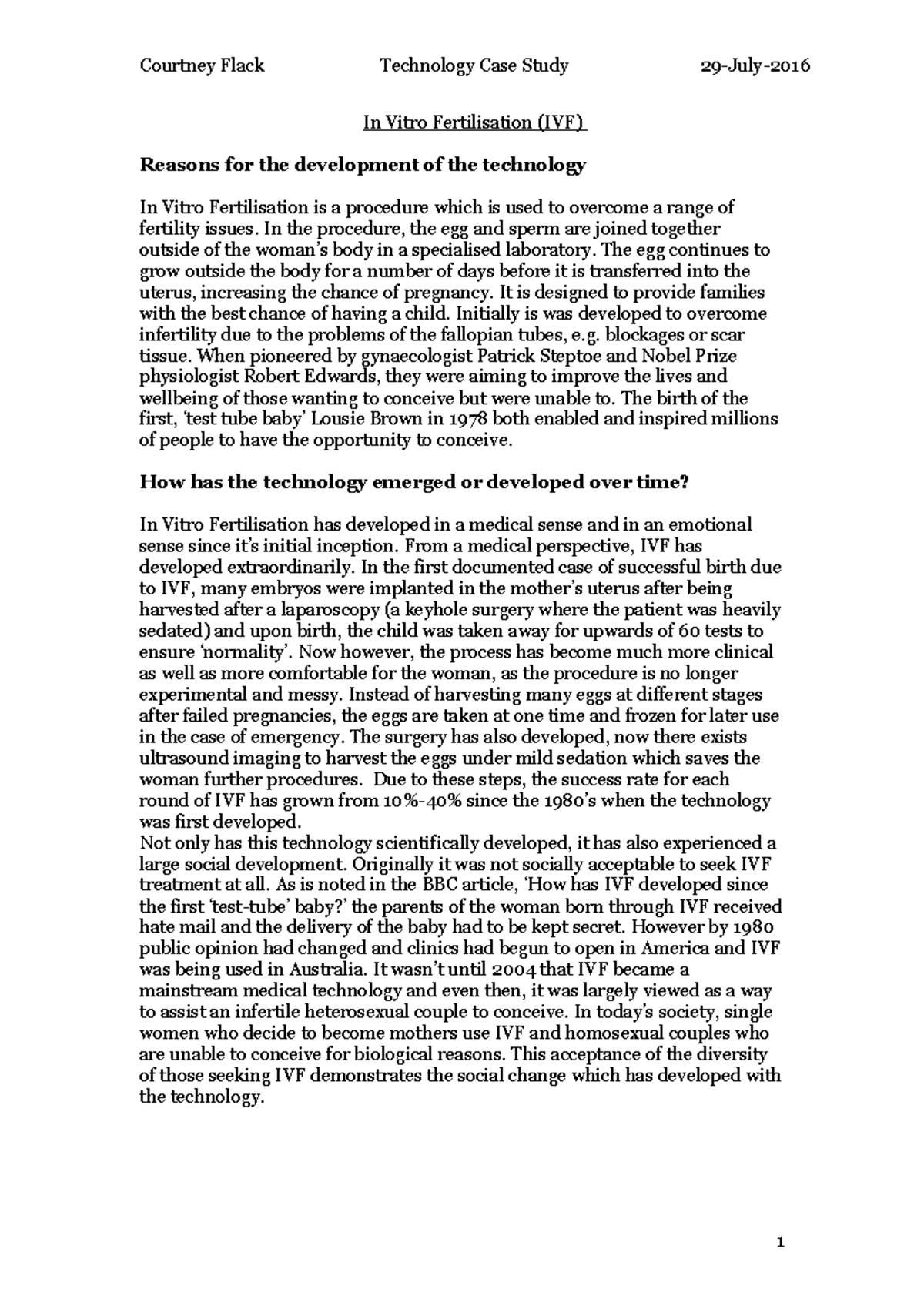 CAFS Case Study: The Evolution and Impact of In Vitro Fertilisation ...