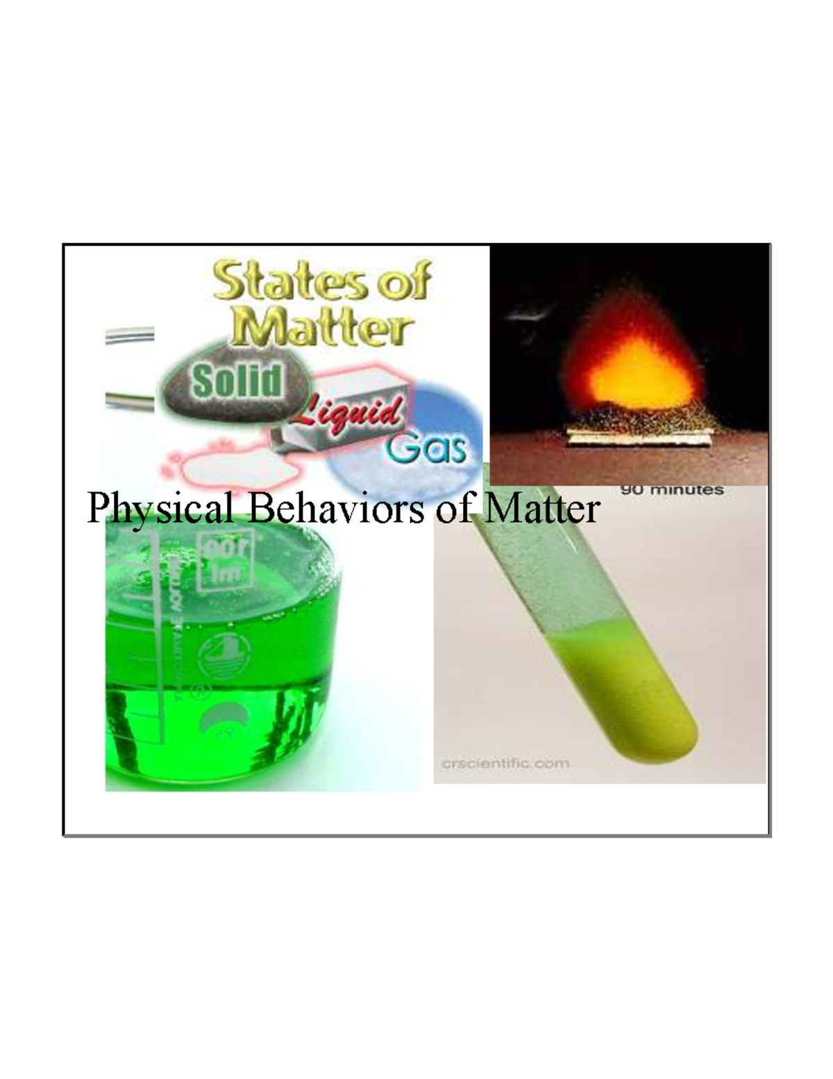 Physical Behaviors of Matter: States, Pressure, and Gas Laws - Studocu