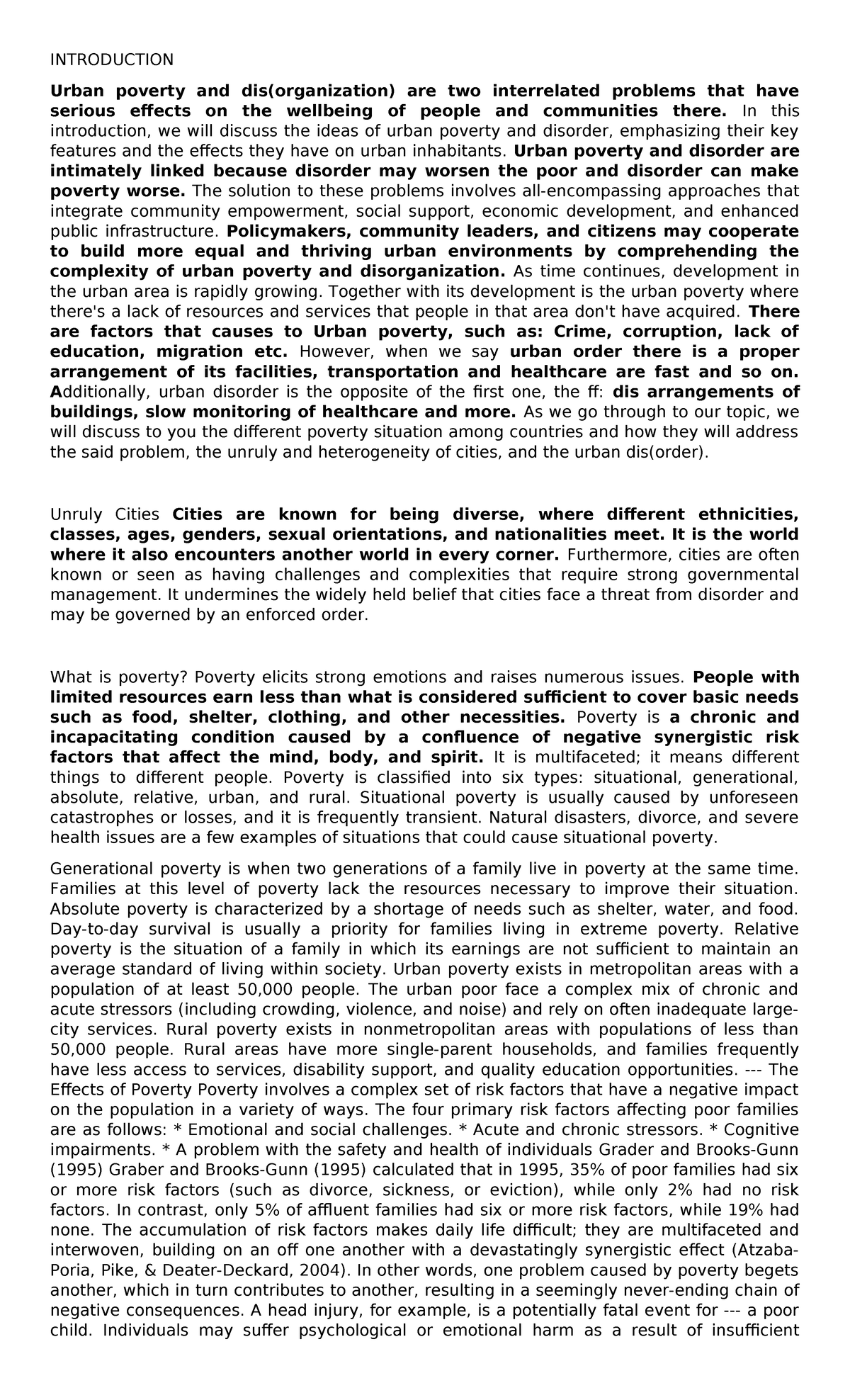 Module 3: Unruly Cities and Urban Disorder Analysis - Studocu