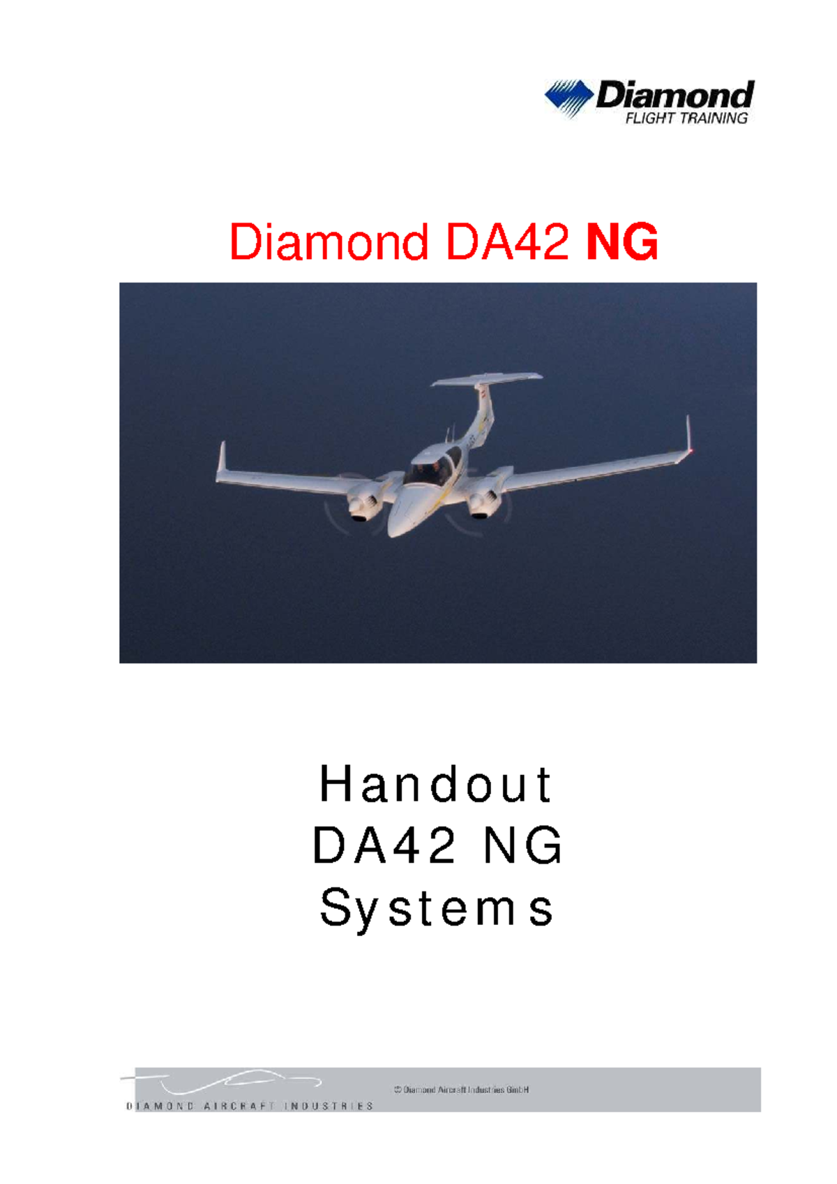 Diamond DA42 NG Systems Handout V4: Key Dimensions & Specs - Studocu