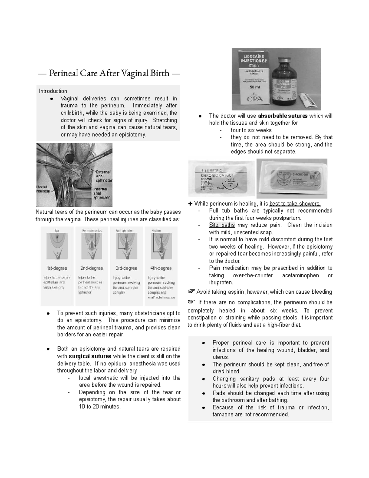 Perineal Care Post Vaginal Birth: Essential Guidelines and Tips - Studocu