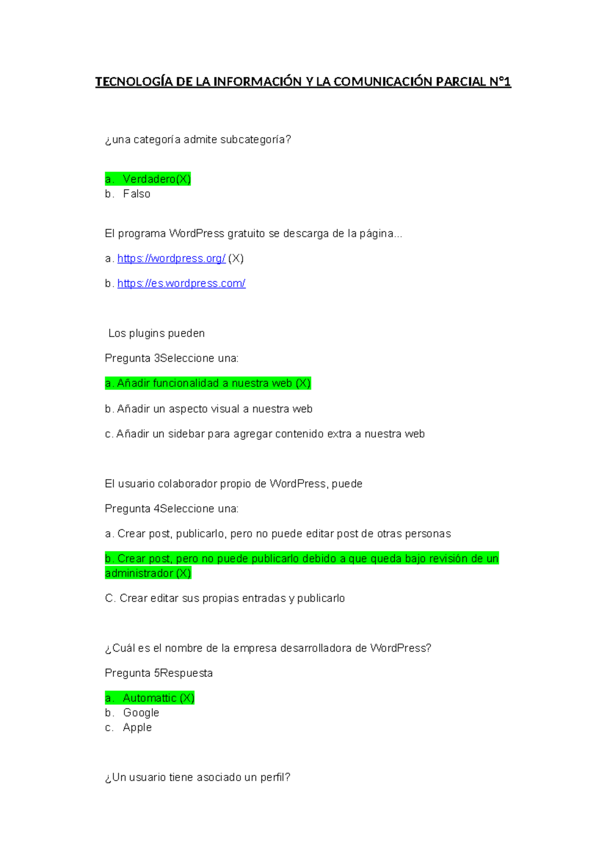 Preguntas de Parcial TICS: Tecnología de la Información y Comunicación ...