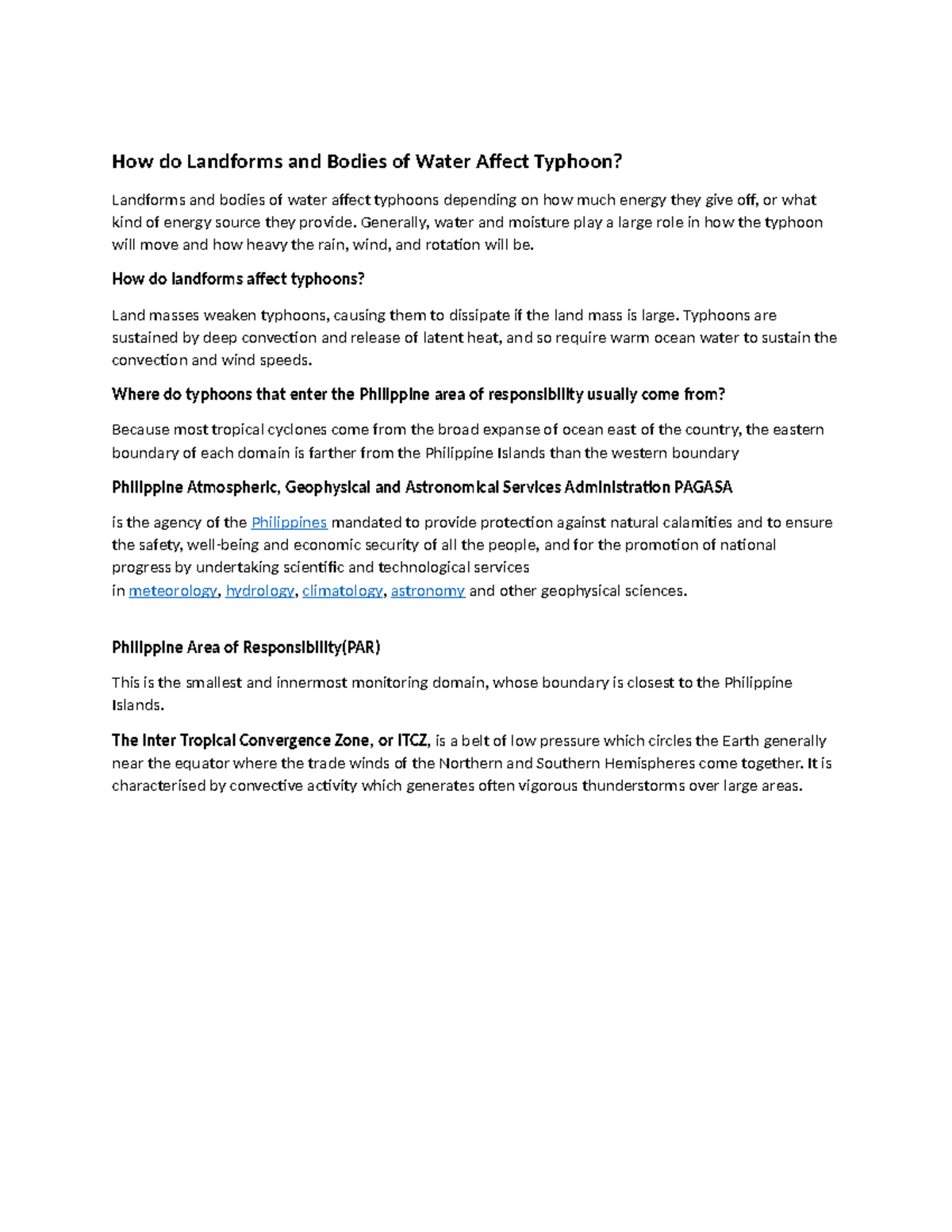 The Impact of Landforms & Water on Typhoon Dynamics - Studocu