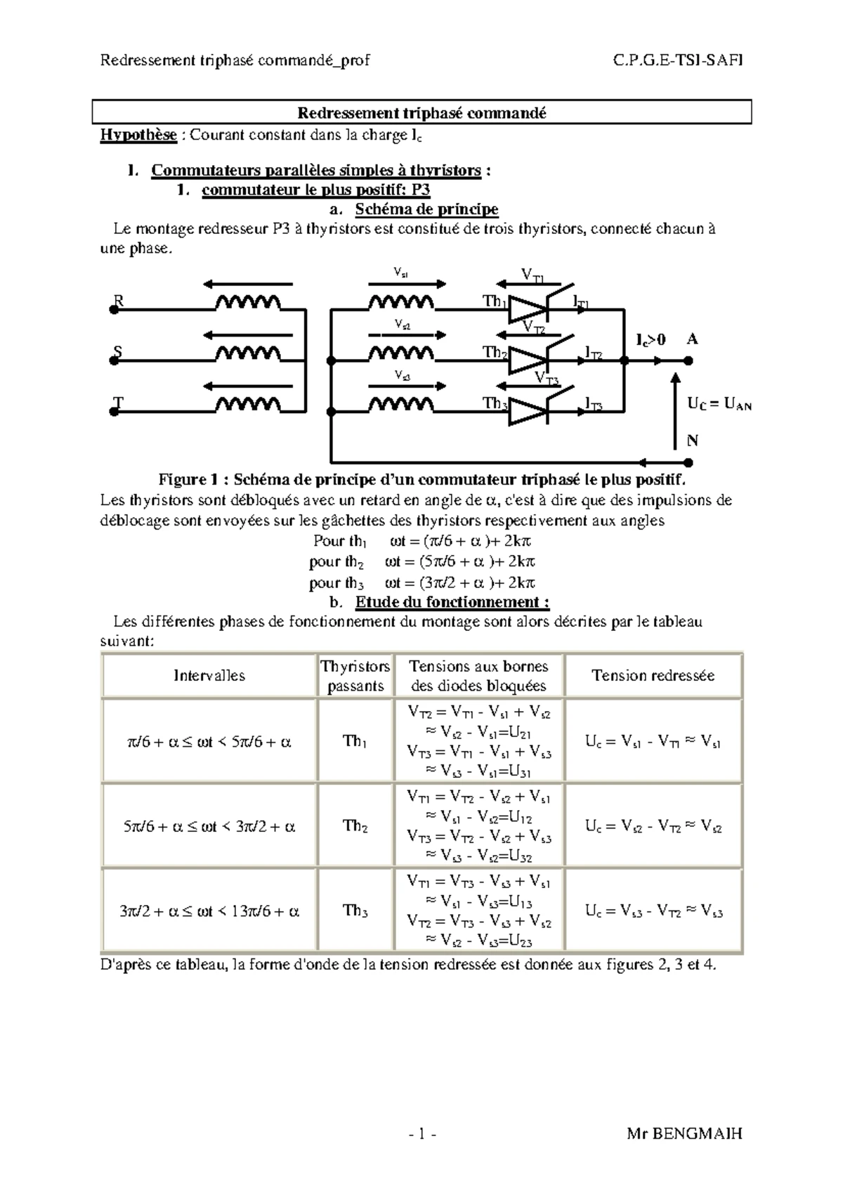 Redressement Monophasé Commandé - Document de Cours en Électricité - Studocu