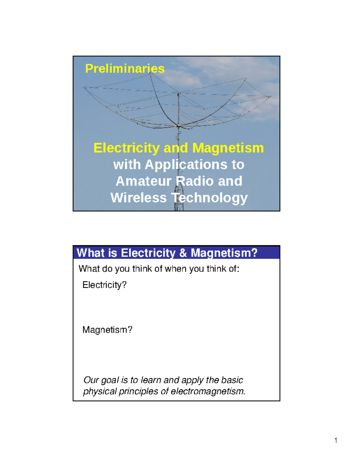 PHYS-224 Final Exam: Electricity, Magnetism & Amateur Radio ...