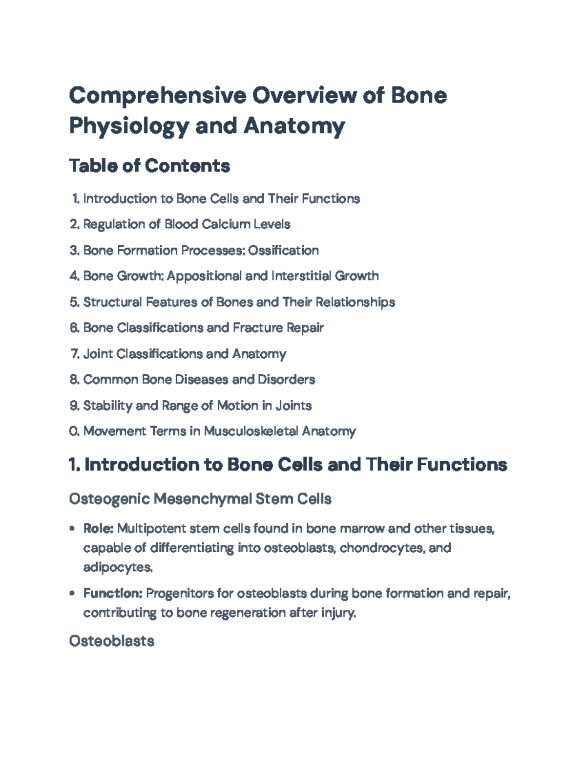 Comprehensive Guide to Bone Physiology and Anatomy (BIO 101 ...