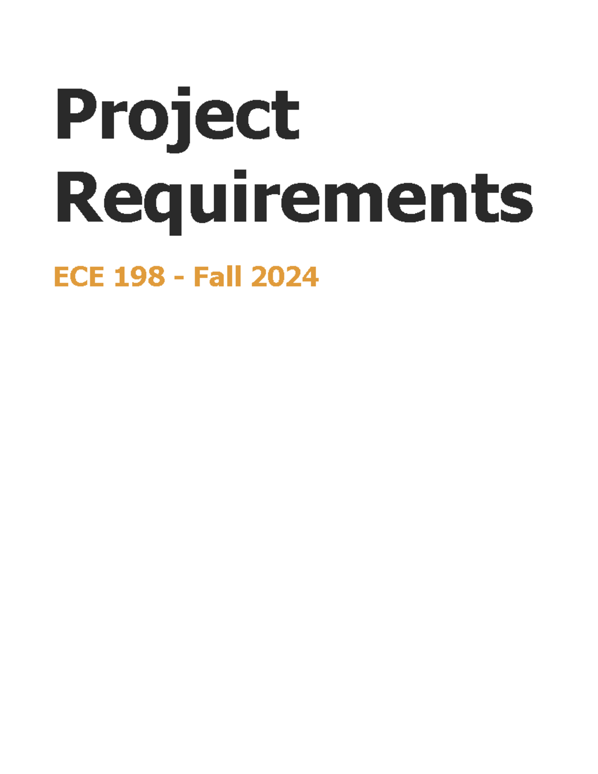 ECE 198 Project Requirements - Fall 2024 Overview and Guidelines - Studocu