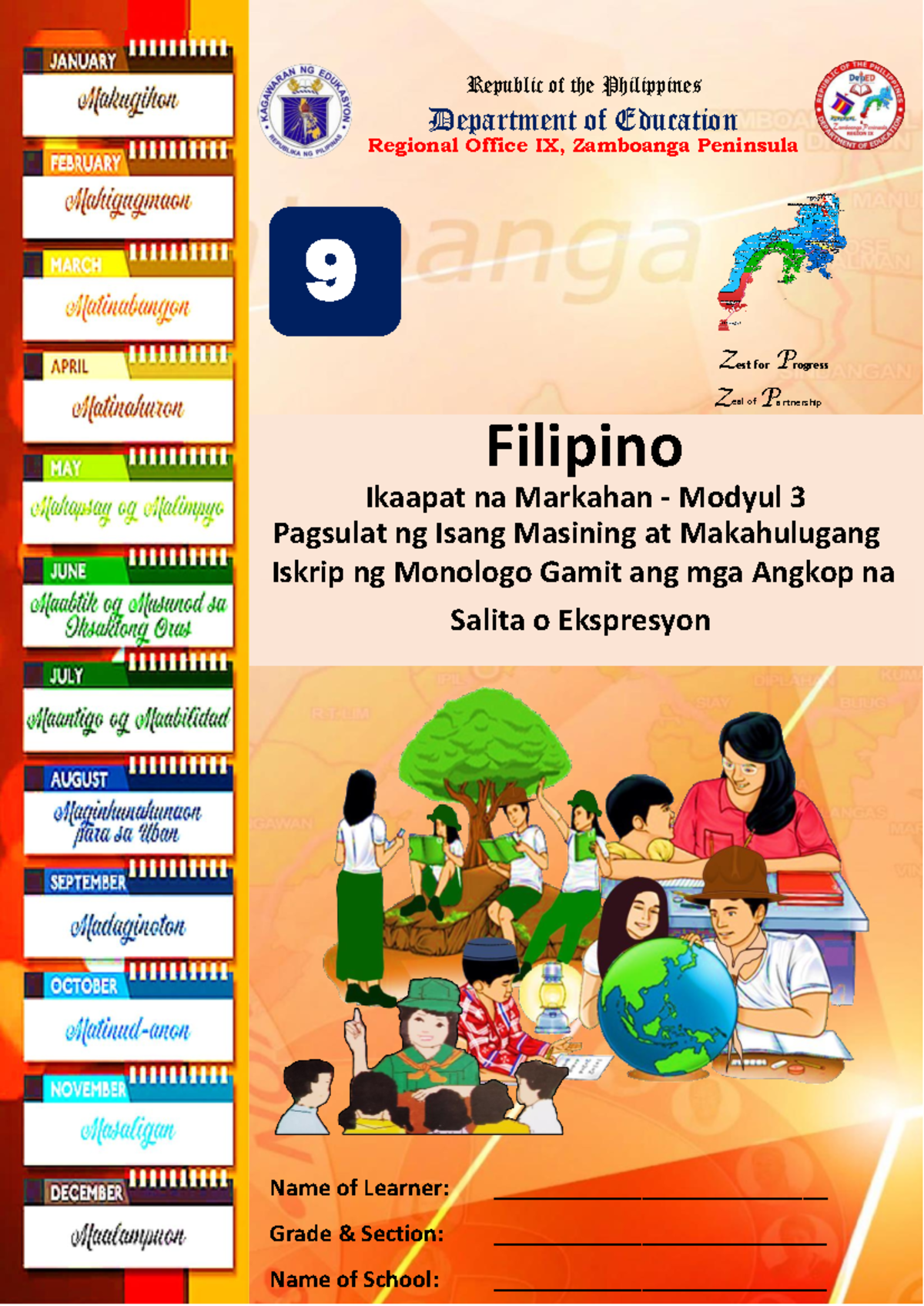 Fil9 Q4 M3 - Pagsulat ng Masining na Iskrip ng Monologo - Studocu