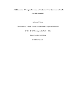 Cj205 module 2 activity - Module 2 Activity Criminal Justice Policing ...