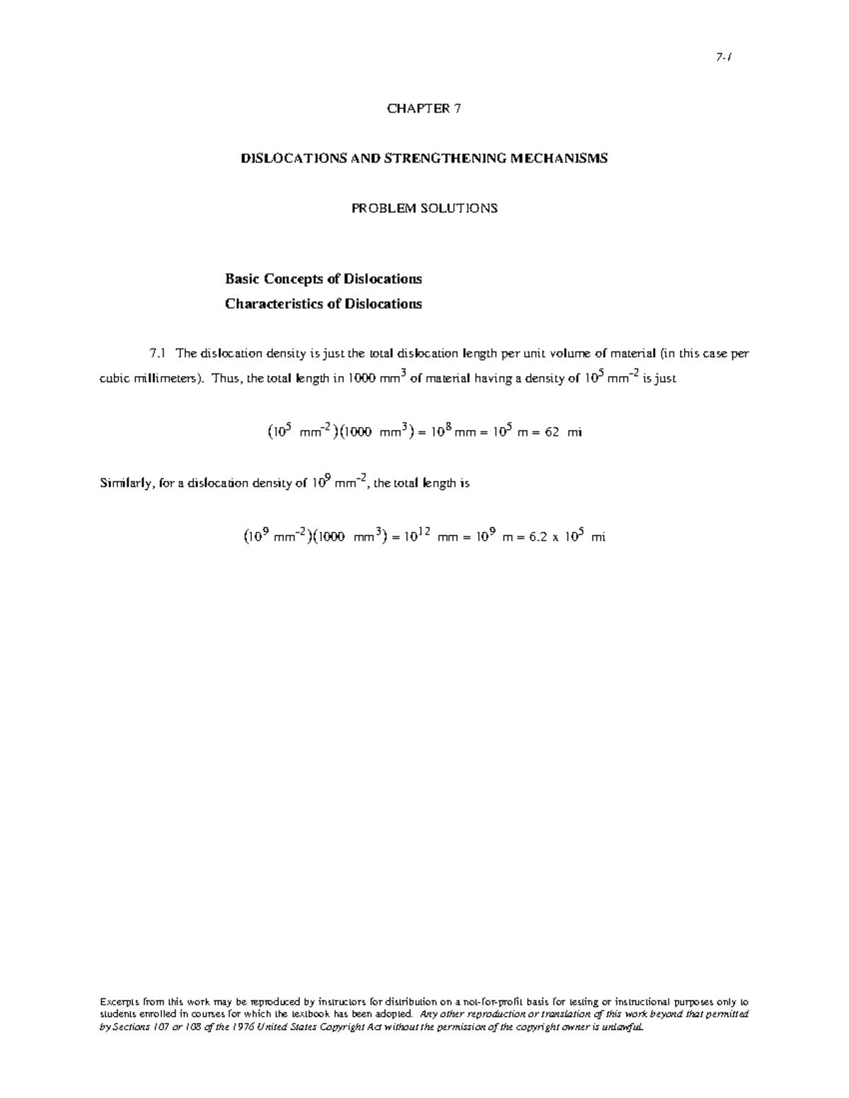 Chapter 7: Dislocations & Strengthening Mechanisms Problem Solutions ...