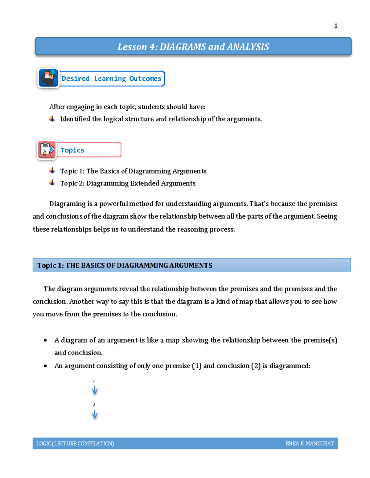 Lesson: Diagrams & Analysis - The Basics of Diagramming Arguments, Diagramming Extended Argument ...