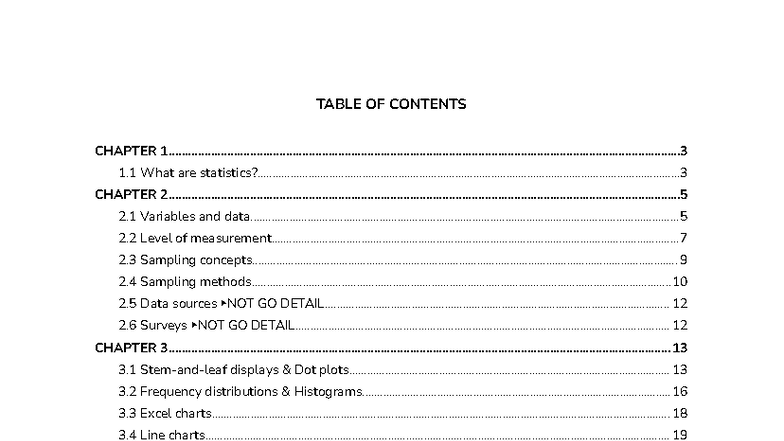 SB Self-Study Notes: Overview of Statistics and Data Analysis - Studocu