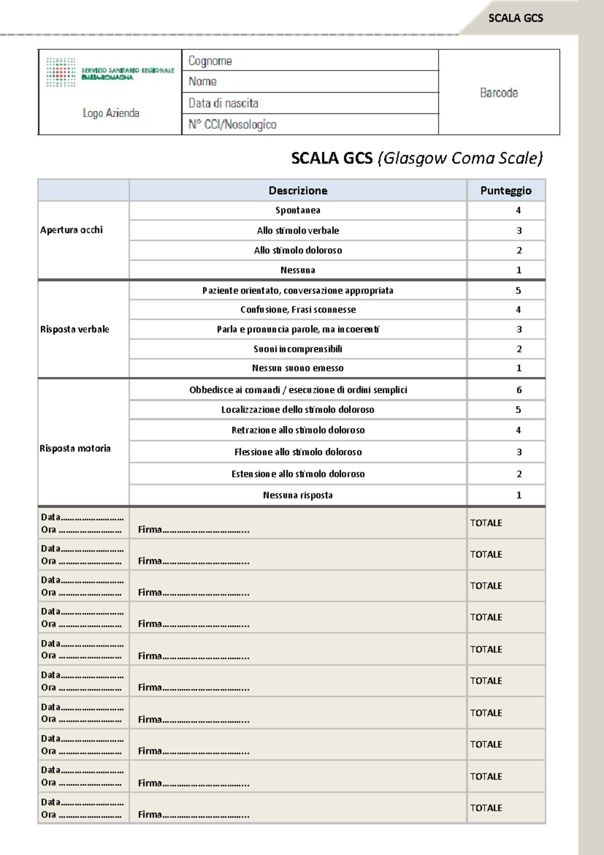 SCALA GCS: Glasgow Coma Scale Assessment Guide - Studocu